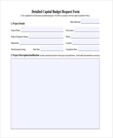 FREE 8+ Sample Capital Budget Forms in PDF | MS Word