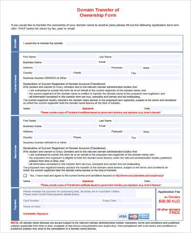 FREE 12+ Transfer of Ownership Form Samples, PDF, MS Word, Google Docs