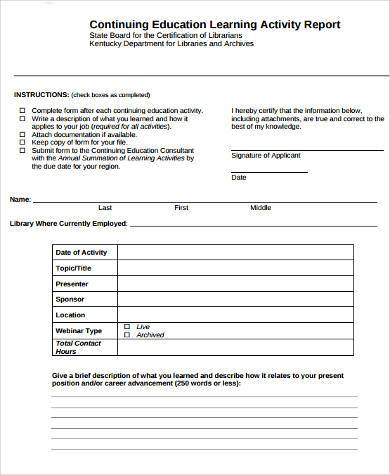 FREE 13+ Activity Report Form Samples, PDF, MS Word, Google Docs, Apple ...