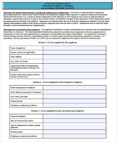 FREE 8+ Sample Education Verification Forms in PDF | MS Word