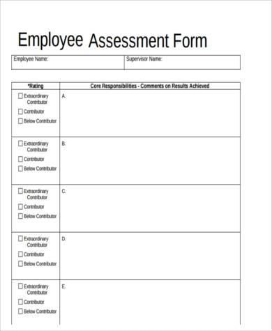 FREE 14+ Employee Assessment Form Samples, PDF, MS Word, Google Docs, Excel