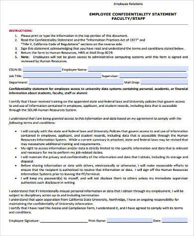 FREE 14+ Employee Statement Form Samples, PDF, MS Word, Google Docs, Excel