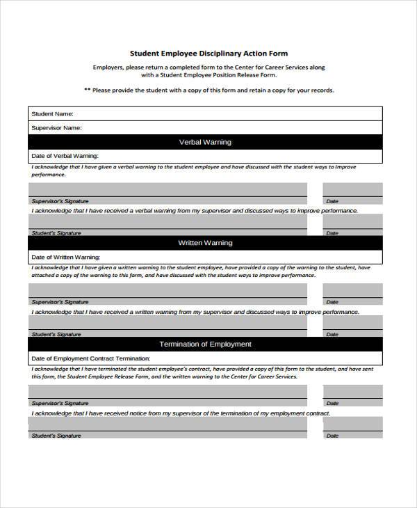 FREE 7+ Employee Discipline Forms & Samples in PDF