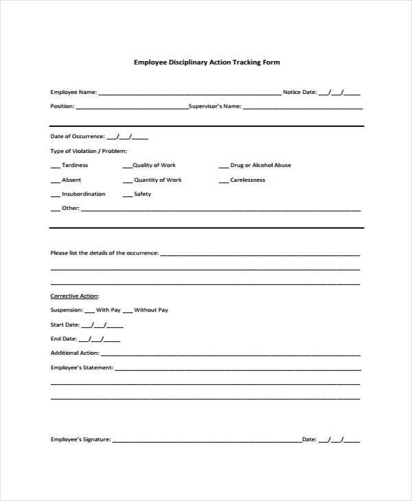 FREE 7 Employee Discipline Forms Samples In PDF