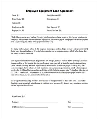 FREE 12+ Employee Loan Agreement Samples, PDF, MS Word, Google Docs