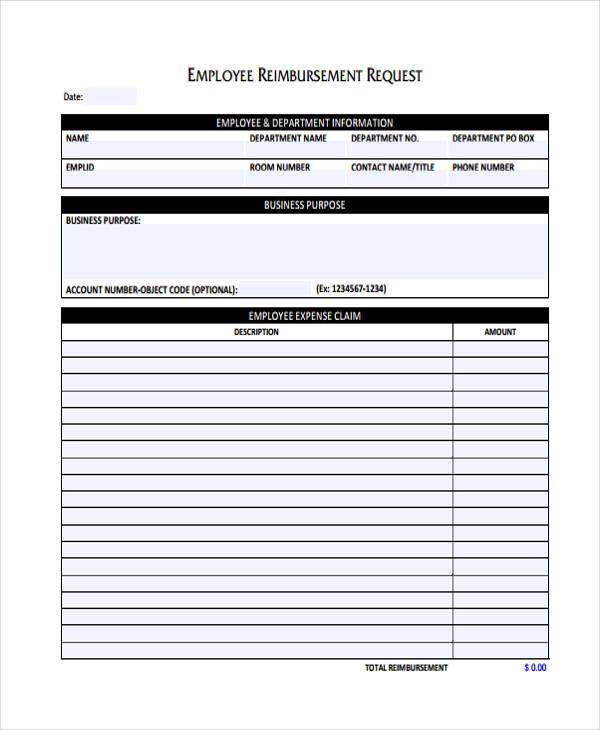 Sample Expense Reimbursement Form Excel Templates Sample Expense Reimbursement Form Excel Templates