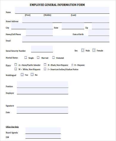 FREE 14+ Information Form Samples, PDF, MS Word, Google Docs, Excel