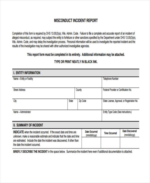 FREE 8 Sample Employee Misconduct Forms In PDF MS Word