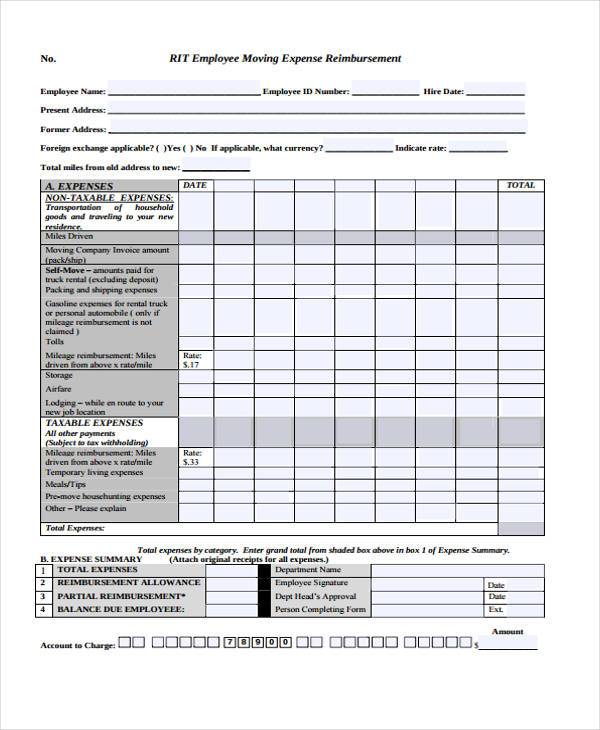 FREE 7+ Sample Employee Expense Reimbursement Forms in PDF | MS Word