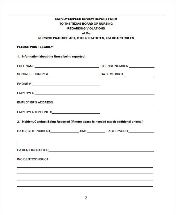 FREE 10 Sample Peer Review Forms In PDF MS Word Excel
