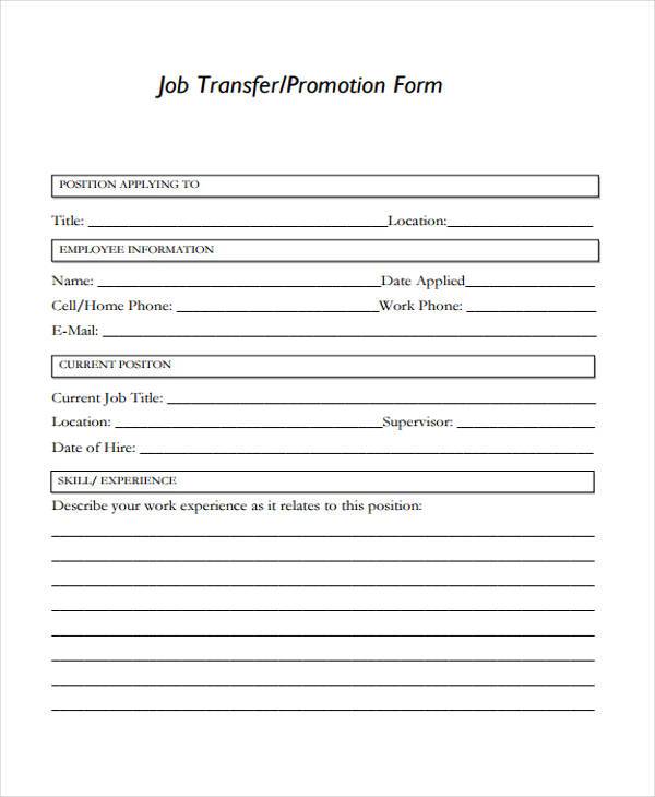 FREE 13+ Employee Promotion Form Samples, PDF, MS Word, Google Docs, Excel