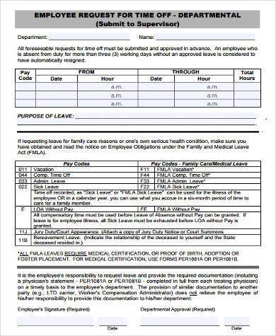 FREE 10+ Sample Request Off Forms in MS Word | PDF | Excel