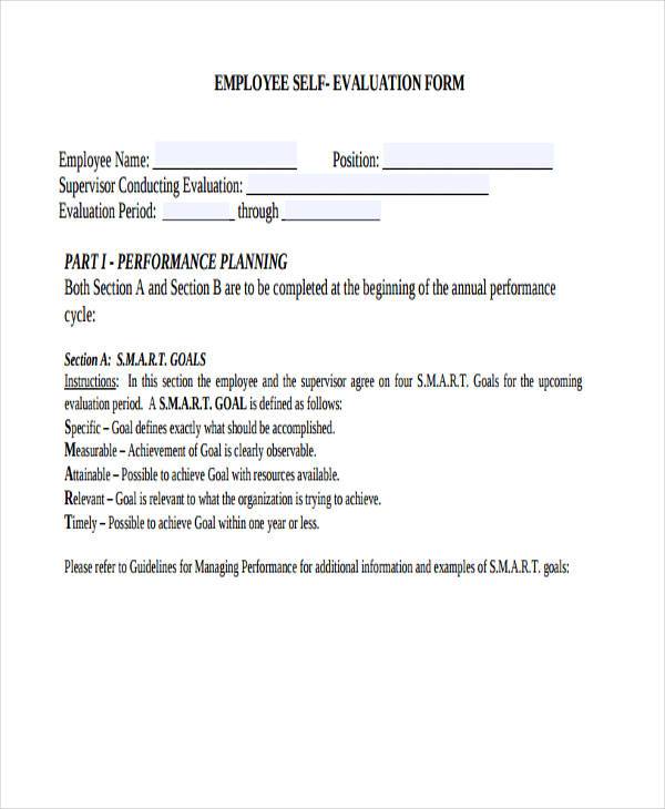 FREE 12+ Employee Self-Evaluation Form Samples, PDF, MS Word, Google ...