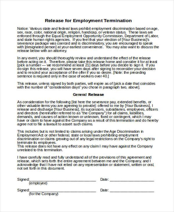 FREE 12+ Employee Termination Form Samples, PDF, MS Word, Google Docs
