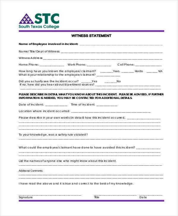FREE 8+ Employment Statement Form Samples in PDF | MS Word