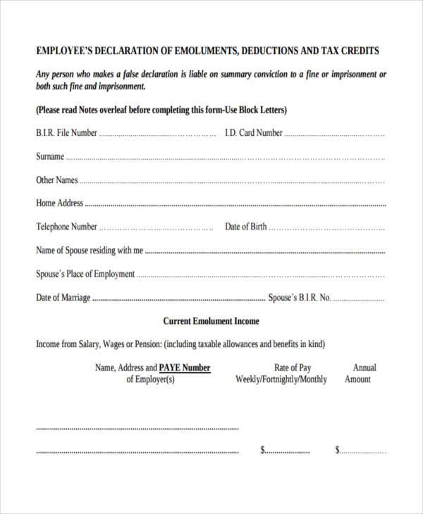 FREE 7+ Sample Employment Expenses Forms in MS Word | PDF