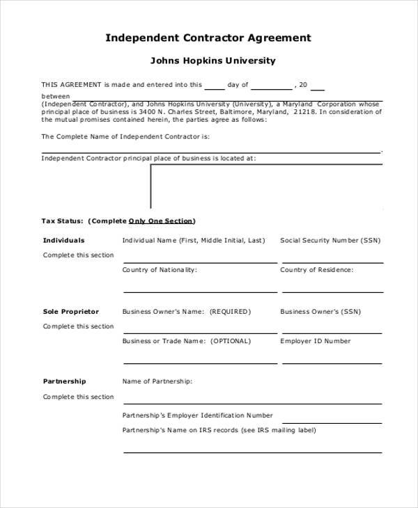 FREE 9+ Independent Contractor Agreement Forms in PDF | MS Word