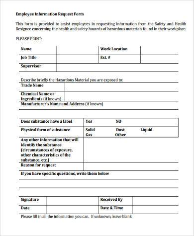 FREE 9+ Sample Employment Information Forms in PDF | MS Word