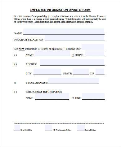 FREE 9+ Sample Employment Information Forms in PDF | MS Word