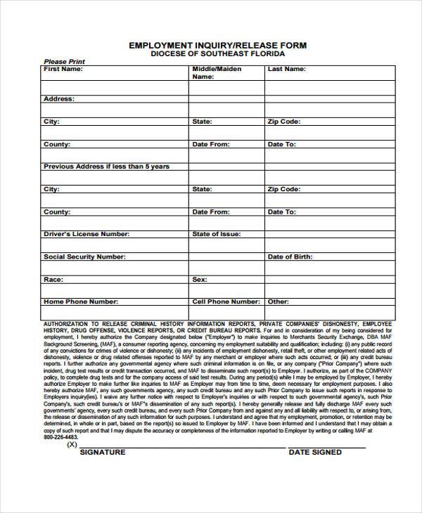 FREE 53+ Employment Form Samples, PDF, MS Word, Google Docs, Excel