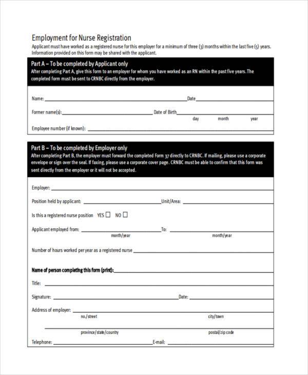 FREE 15+ Nursing Registration Form Samples, PDF, MS Word, Google Docs