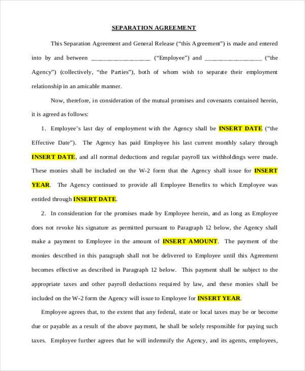 FREE 13+ Employment Separation Form Samples, PDF, MS Word, Google Docs