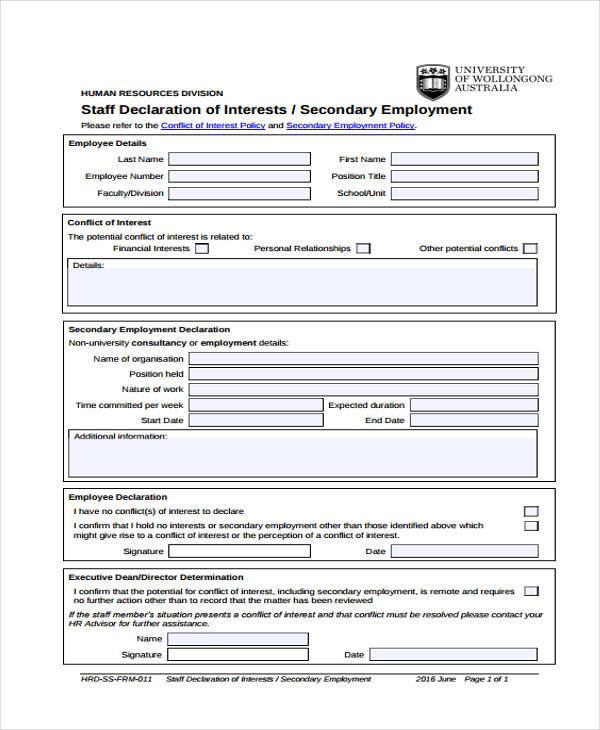 FREE 53+ Employment Form Samples, PDF, MS Word, Google Docs, Excel