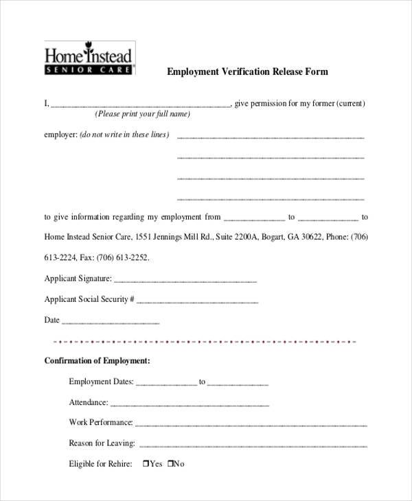 FREE 10+ Sample Employment Release Forms in PDF | MS Word