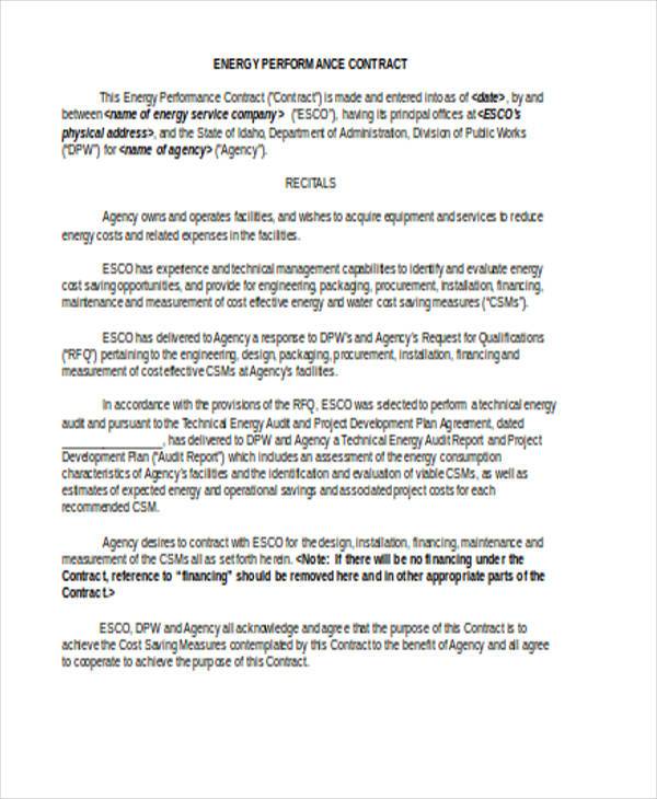 FREE 12+ Performance Contract Form Samples, PDF, MS Word, Google Docs