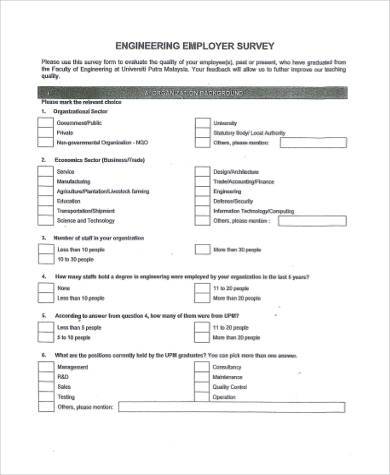 FREE 8+ Sample Employer Survey Forms in PDF | MS Word