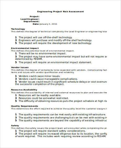FREE 32+ Sample Risk Assessment Forms in PDF | MS Word | MS Excel