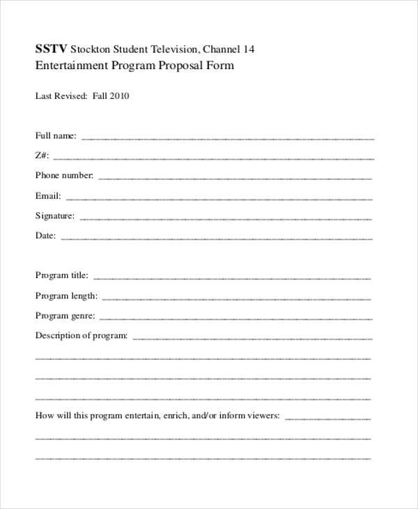 FREE 8+ Program Proposal Forms in PDF | MS Word