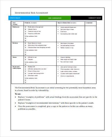 FREE 32+ Sample Risk Assessment Forms in PDF | MS Word | MS Excel