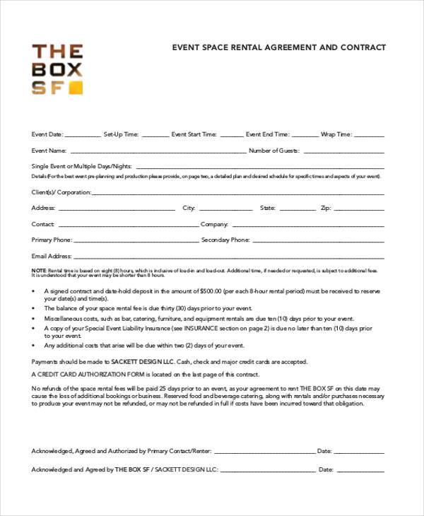 FREE 8+ Event Contract Forms in PDF | MS Word