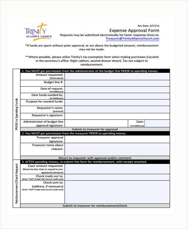 FREE 14+ Expense Approval Form Samples, PDF, MS Word, Google Docs