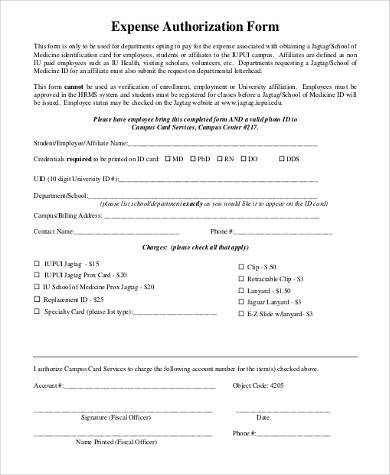 FREE 7+ Sample Expense Authorization Forms in PDF | MS Word