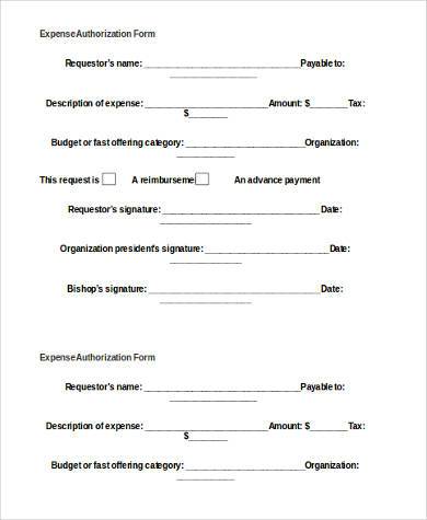 FREE 7+ Sample Expense Authorization Forms in PDF | MS Word