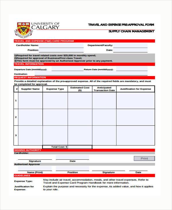 FREE 14+ Expense Approval Form Samples, PDF, MS Word, Google Docs
