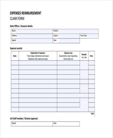 FREE 8+ Sample Expense Claim Forms in PDF | MS Word | Excel
