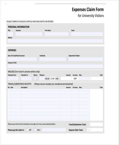 FREE 8+ Sample Expense Claim Forms in PDF | MS Word | Excel