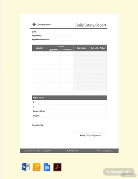FREE 14+ Safety Report Form Samples, PDF, MS Word, Pages, Google Docs
