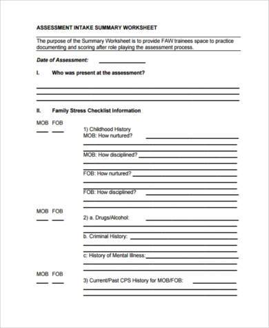 FREE 7+ Sample Family Assessment Forms in PDF | MS Word