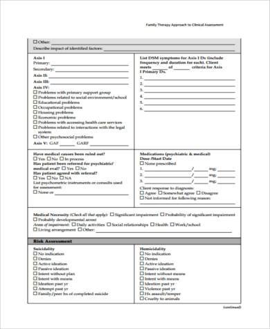 FREE 7+ Sample Family Assessment Forms in PDF | MS Word