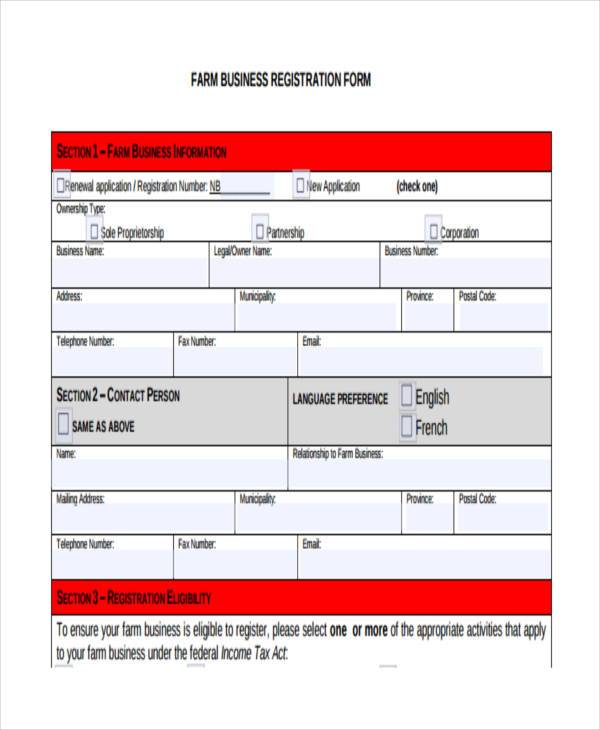 FREE 14+ Farmer Registration Form Samples, PDF, MS Word, Google Docs