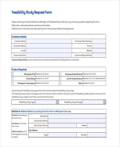 FREE 7+ Sample Feasibility Request Forms in PDF | MS Word