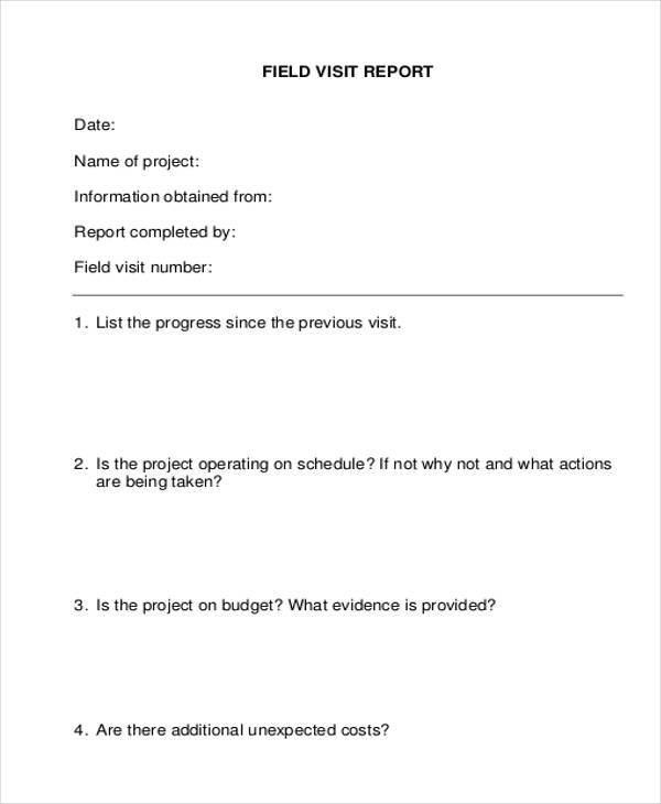 Sample Business Visit Report Format