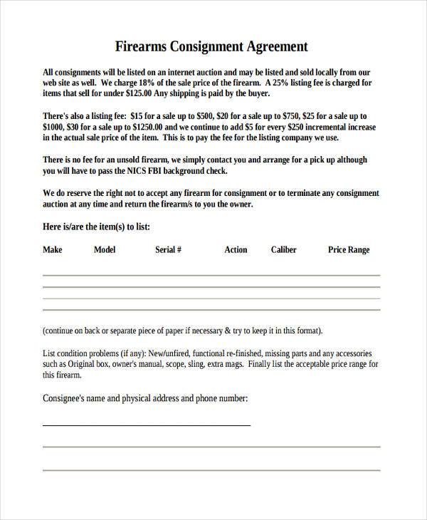 FREE 15 + Consignment Agreement Form Samples, PDF, MS Word, Google Docs