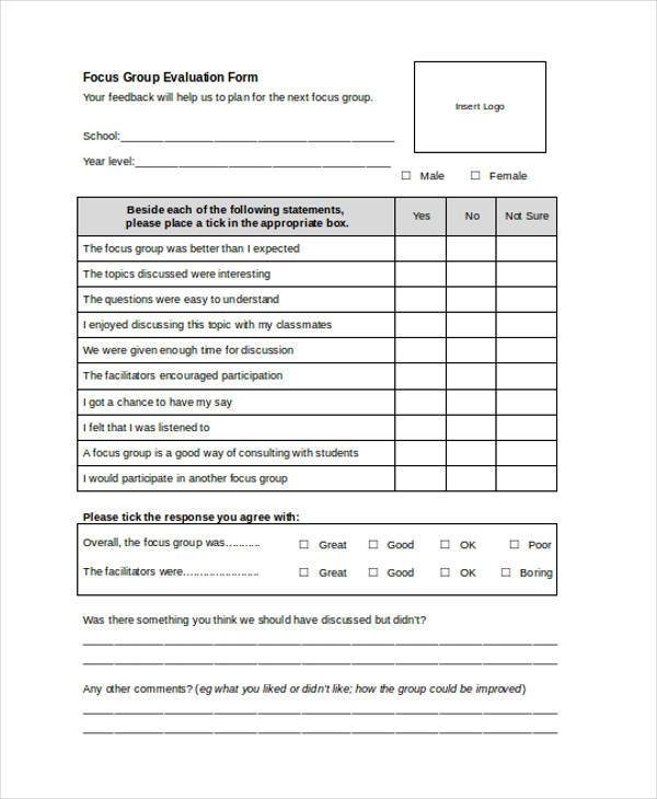 FREE 11+ Group Evaluation Forms in PDF | MS Word | Excel