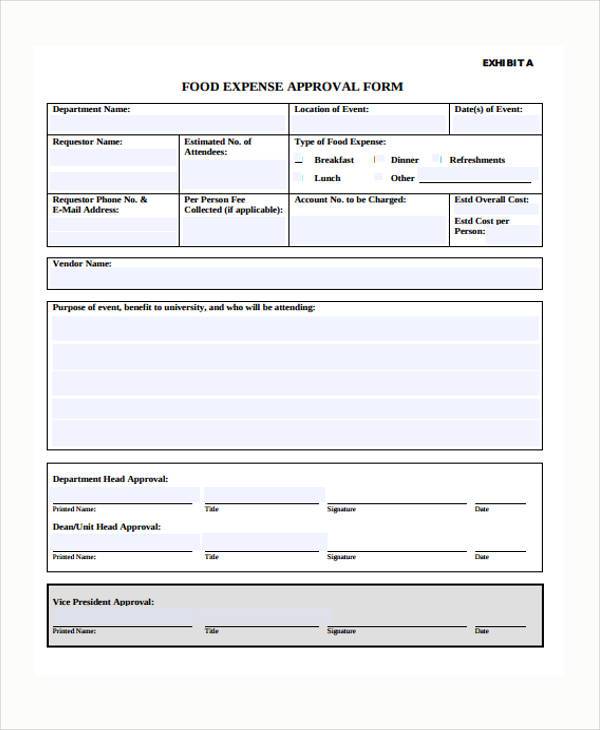 FREE 14+ Expense Approval Form Samples, PDF, MS Word, Google Docs