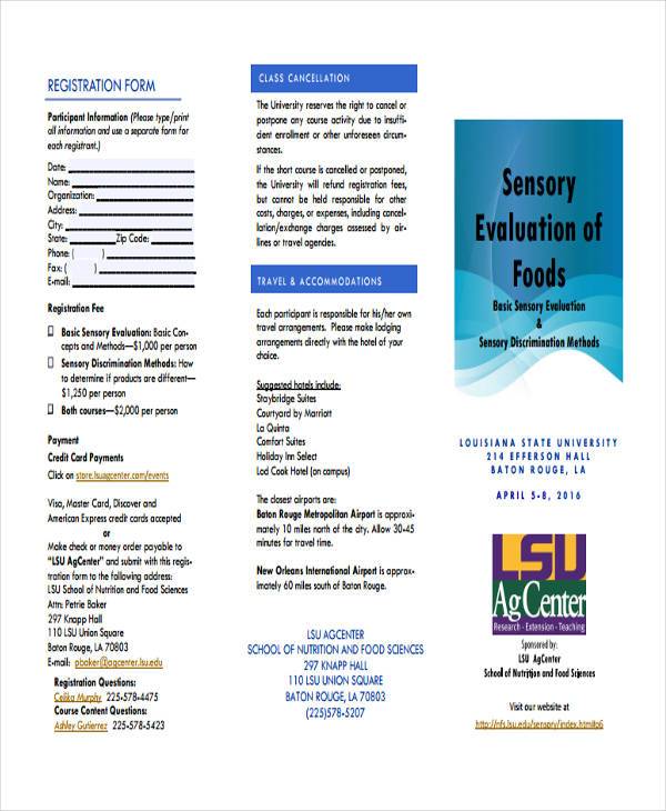 FREE 12+ Sensory Evaluation Form Samples, PDF, MS Word, Google Docs